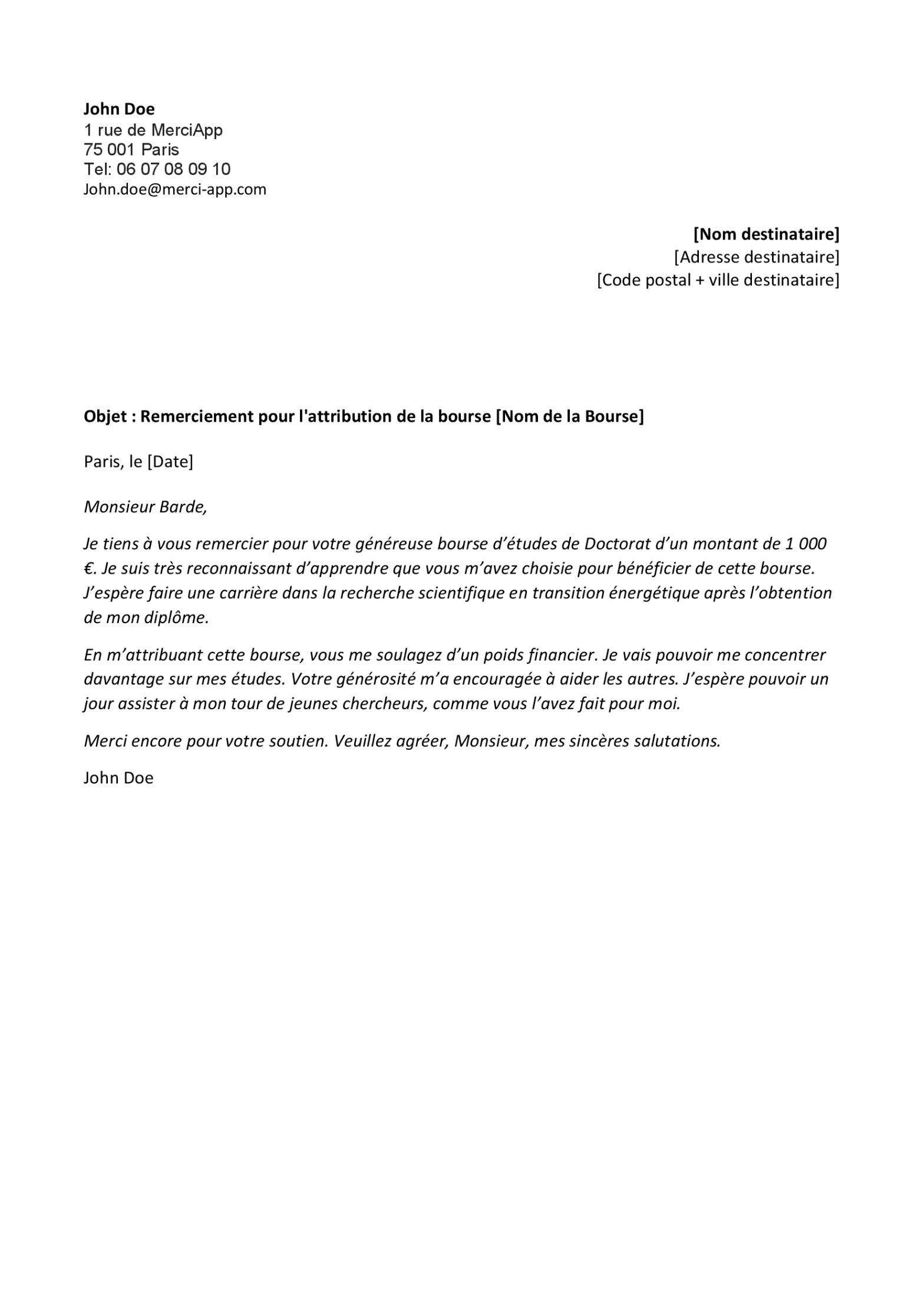 Lettre de remerciement : comment la rédiger ? [+10 exemples] Rédaction • MerciApp